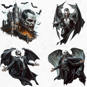 36 Dracula Clipart Set, Halloween Clipart, Vampire Design, Fantasy ...