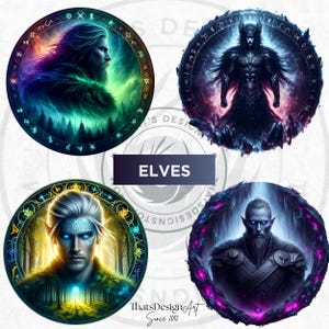 Norse Dwarves and Elves Clipart Set: Viking Mythology Graphics (PNG) - Etsy