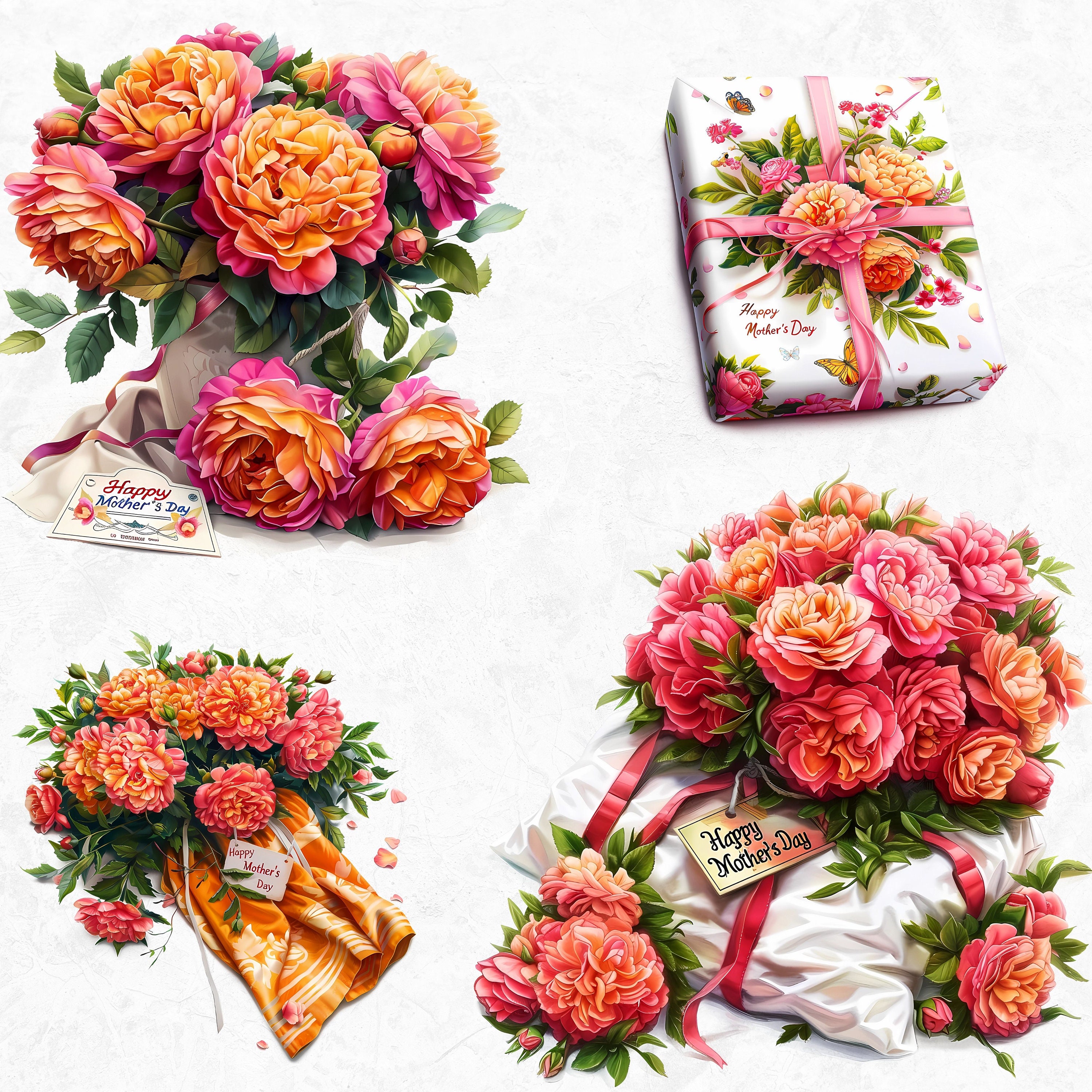 Mother's Day Floral Clipart Bundle: Love Images (PNG Digital Download ...