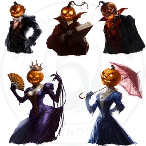 27 Gothic Halloween Pumpkin Clipart Set, Jack O Lantern Png,halloween ...