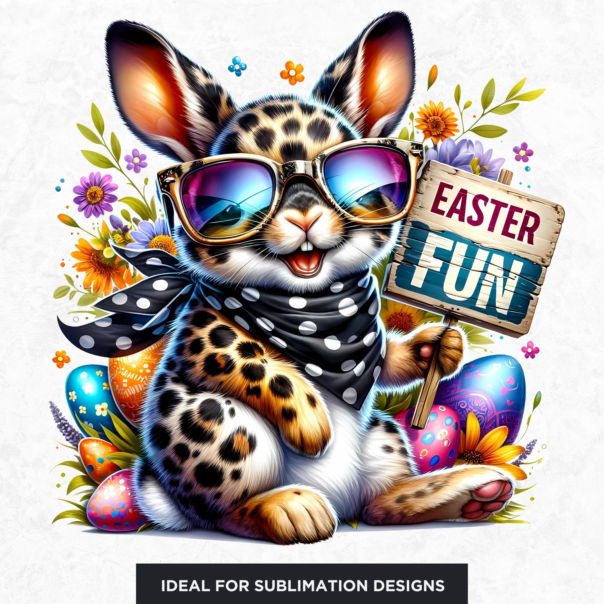 Easter Bunny Clipart Bundle: 16 PNG Graphics, Commercial Use (digital ...