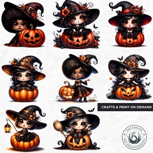 Halloween Cute Witch PNG Clipart | Halloween PNG Bundle | Spooky Season ...