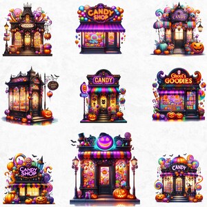 Watercolor Halloween Candy Shop Clipart Set (PNG, Digital Download ...