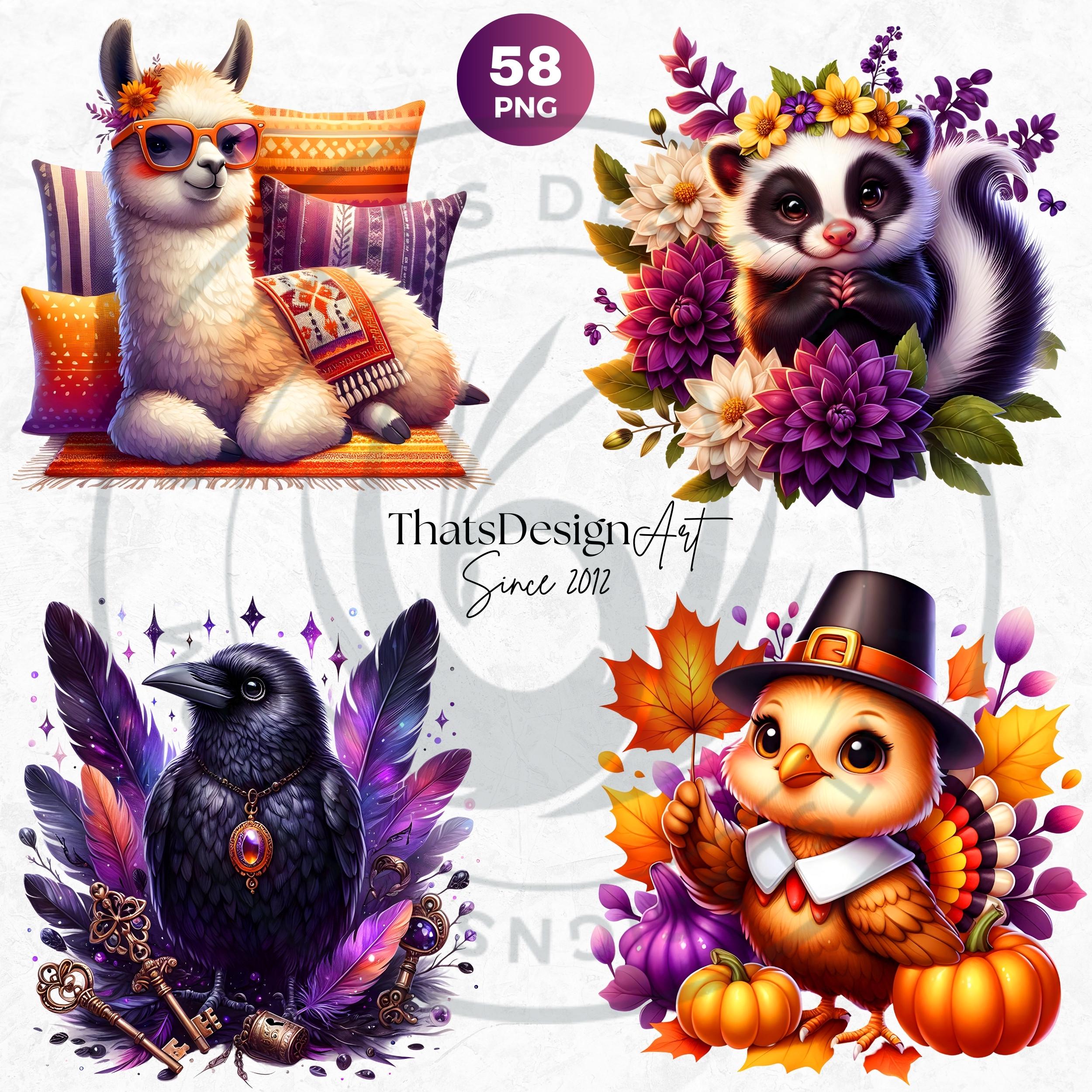 Autumn Animals Clipart Set: Woodland Nursery Art, Fall Designs (PNG ...