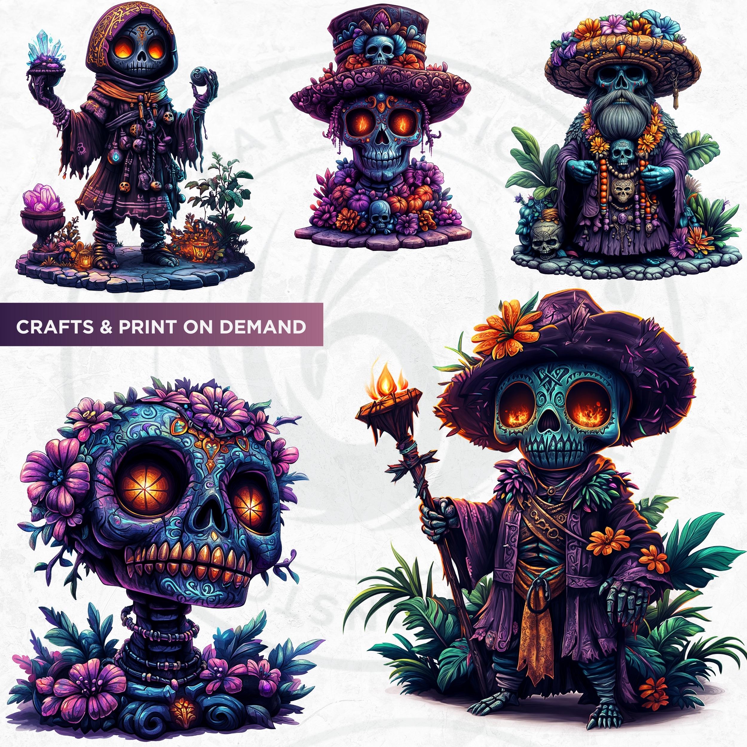 Voodoo Black Magic Clipart Set: Skulls, Tarot, Rituals, Talisman (PNG ...