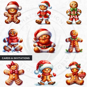 48 Gingerbread Man Clipart Set, Christmas Cookies, Gingerbread Family ...