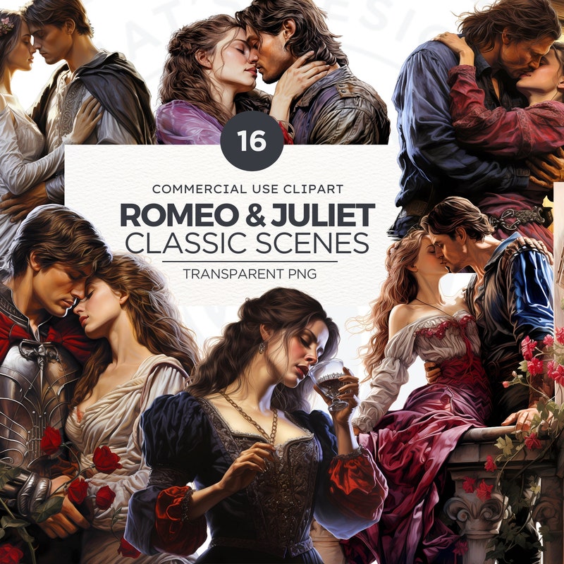 Romeo and Juliet Clipart - Etsy