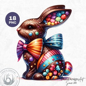 Easter Chocolate Clipart Bundle Featuring Easter Bunny, Easter Eggs ...