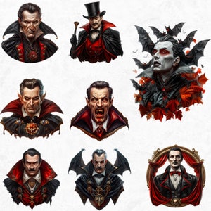 36 Dracula Clipart Set, Halloween Clipart, Vampire Design, Fantasy ...
