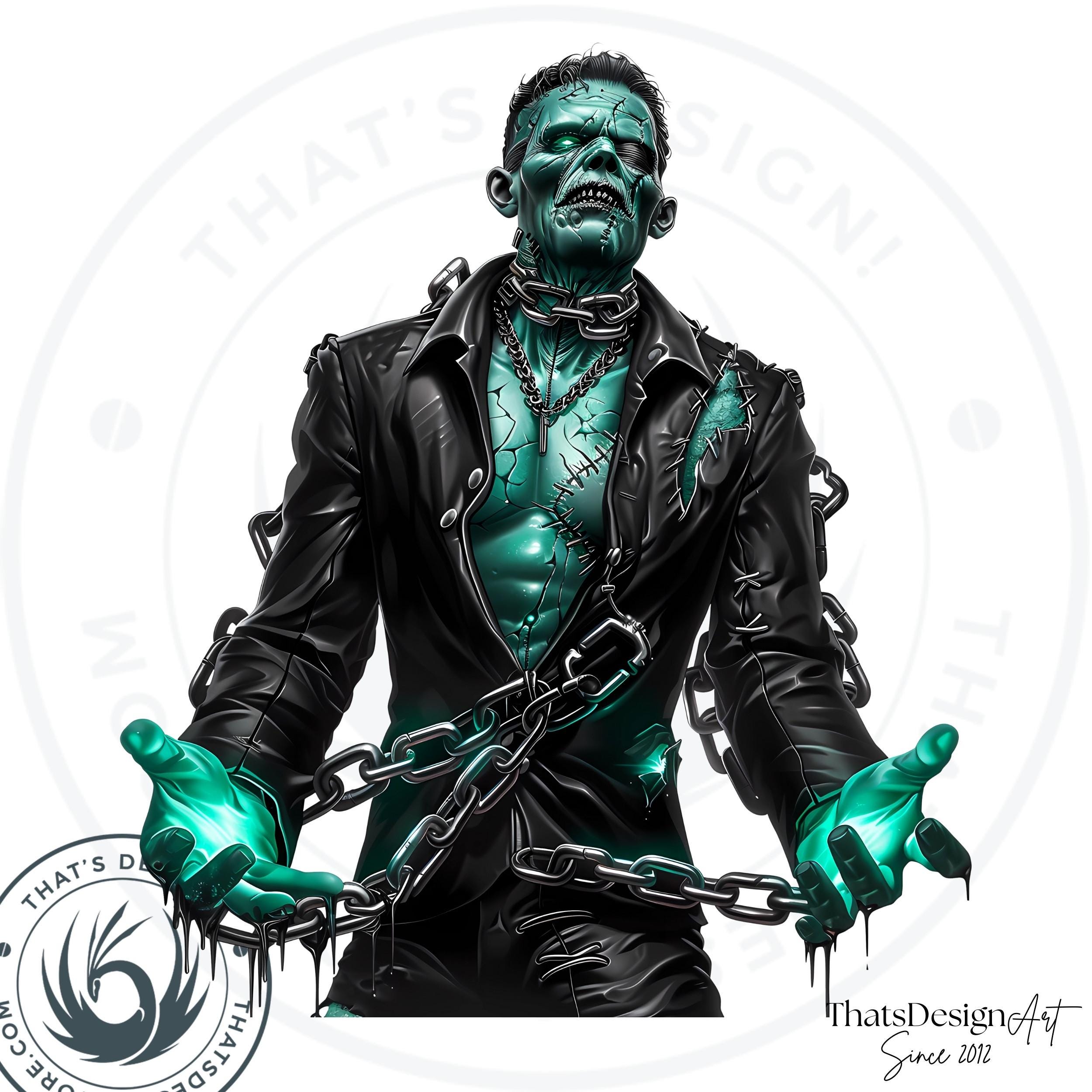 Frankenstein Clipart Set: Spooky Halloween PNG Graphics (digital ...