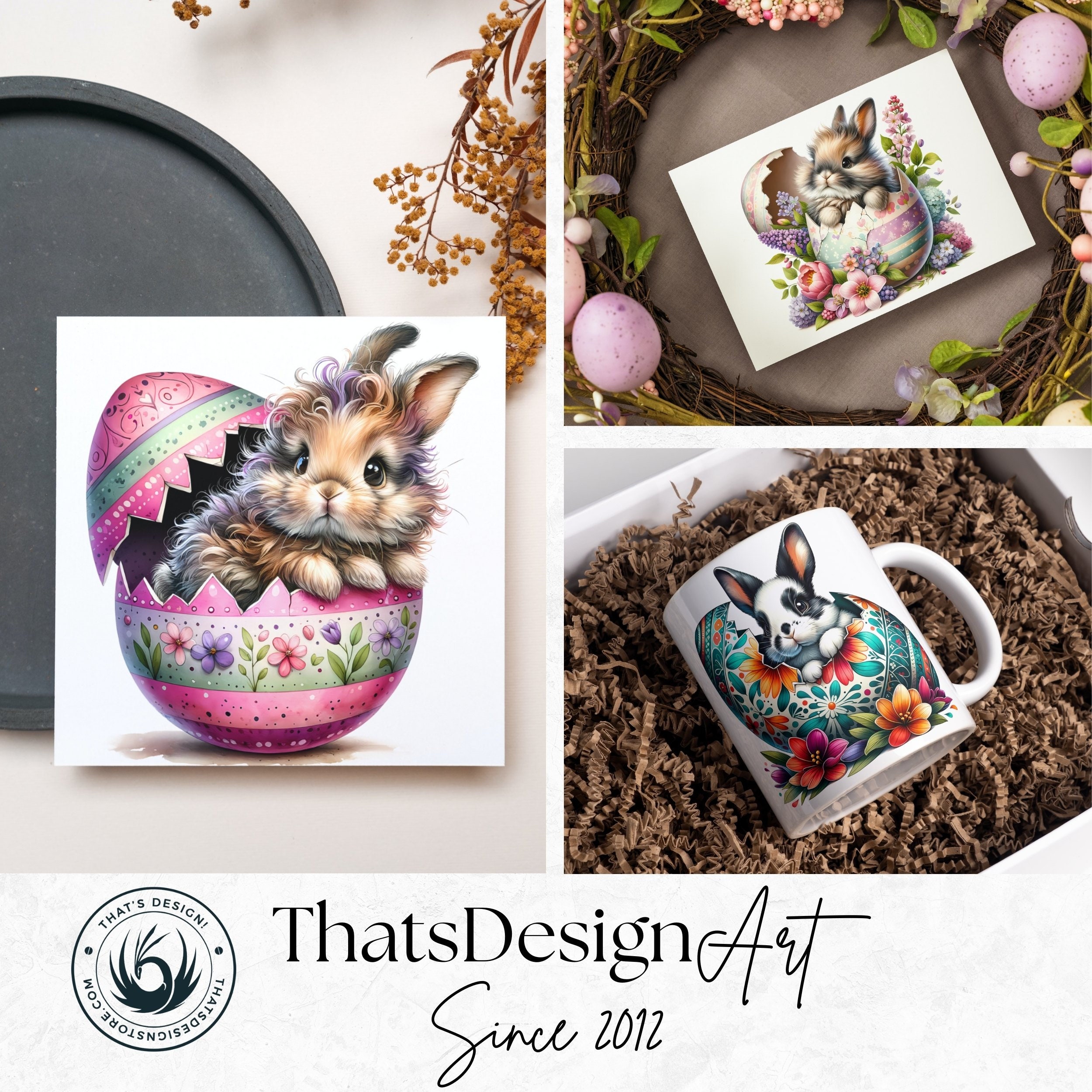 Easter Bunny Egg Clipart Bundle: Spring PNG Graphics (digital Download ...