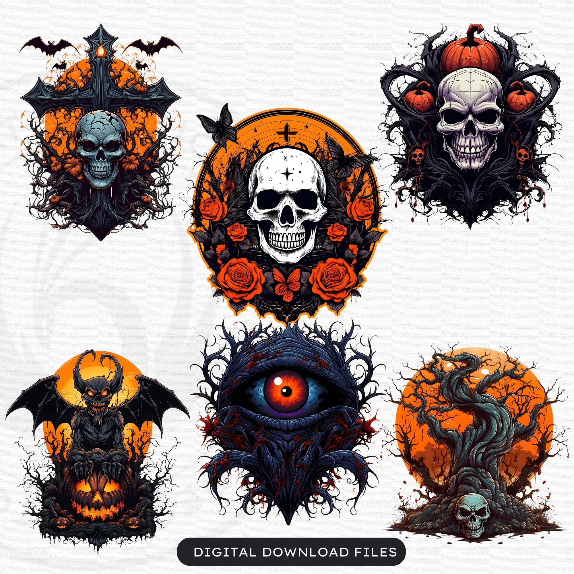 30 Gothic Halloween Clipart PNG: Spooky Designs (commercial Use) - Etsy