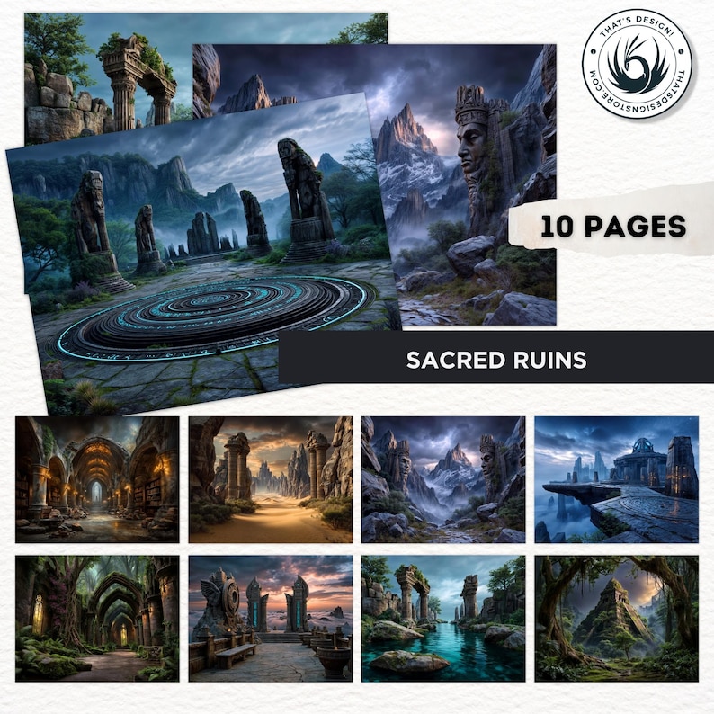 Fantasy Backdrops Landscape Digital Paper: RPG Backgrounds, Mystical ...