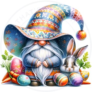 Easter Gnome Clipart Bundle V2, 18 Garden Gnome, Spring Clipart, Easter ...