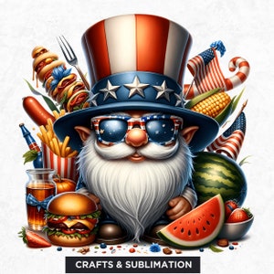 42 Gnome 4th of July Clipart PNG, American Patriotic Clipart ...