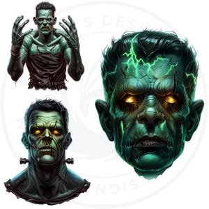 Frankenstein Clipart Set, Horror Clipart, Spooky Clipart,halloween ...