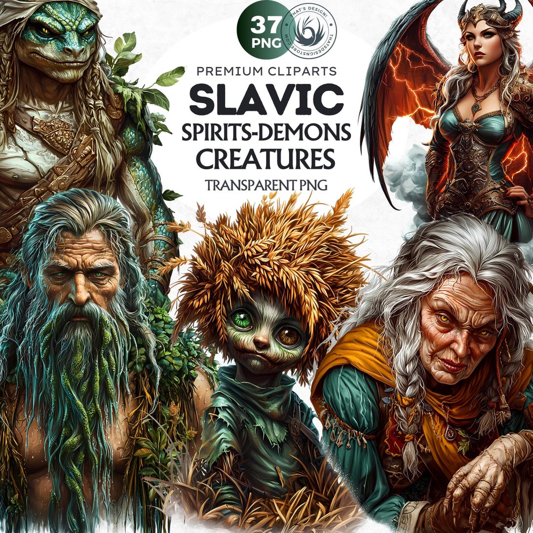 Slavic Spirits Clipart Set, Eastern European Mythology, Fantasy Art ...