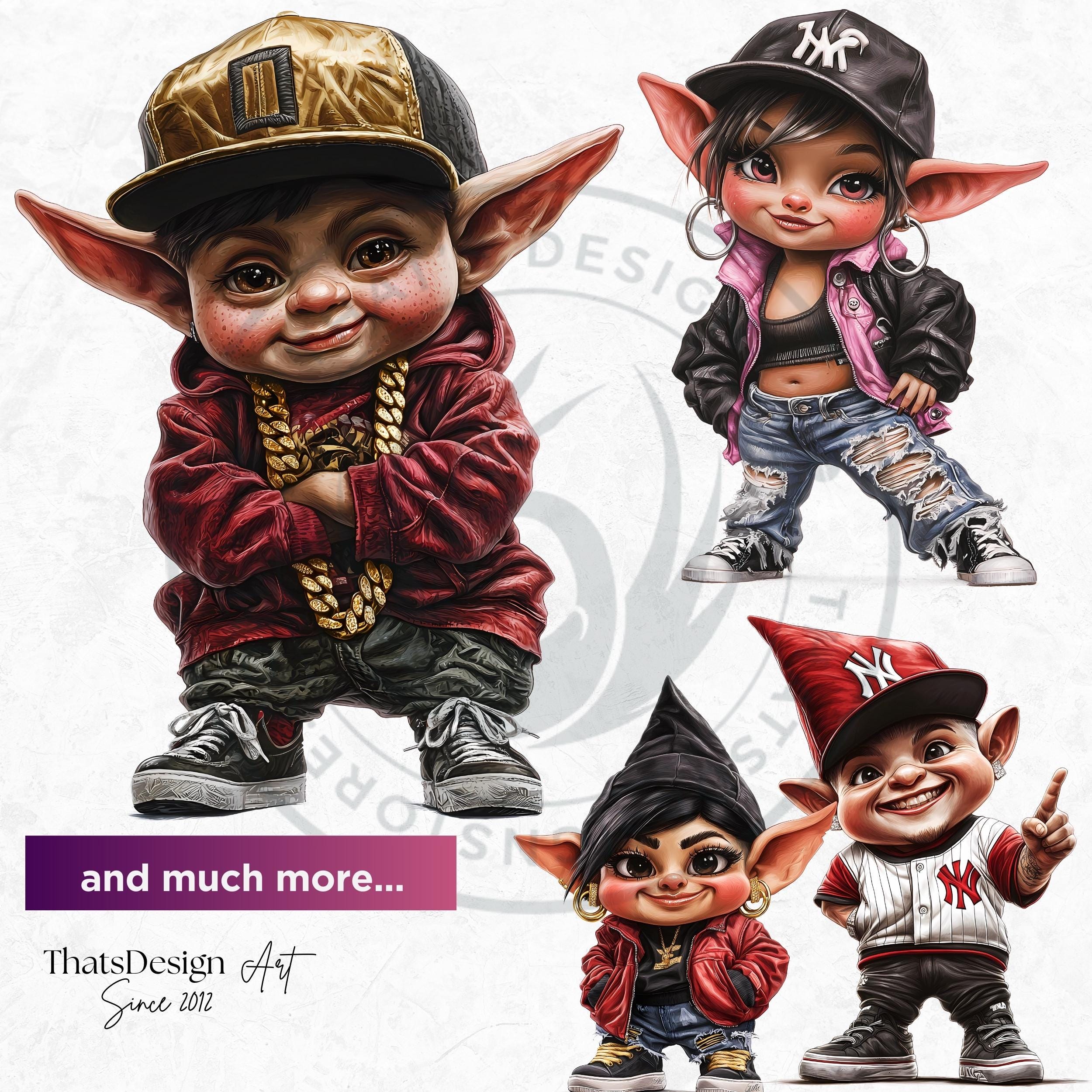 Urban Gnome Clipart Set: Hip Hop Street Culture, Fantasy Art (PNG ...