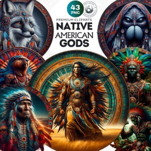 Native American Creator Gods Clipart Set, American Mythology, Hopi ...