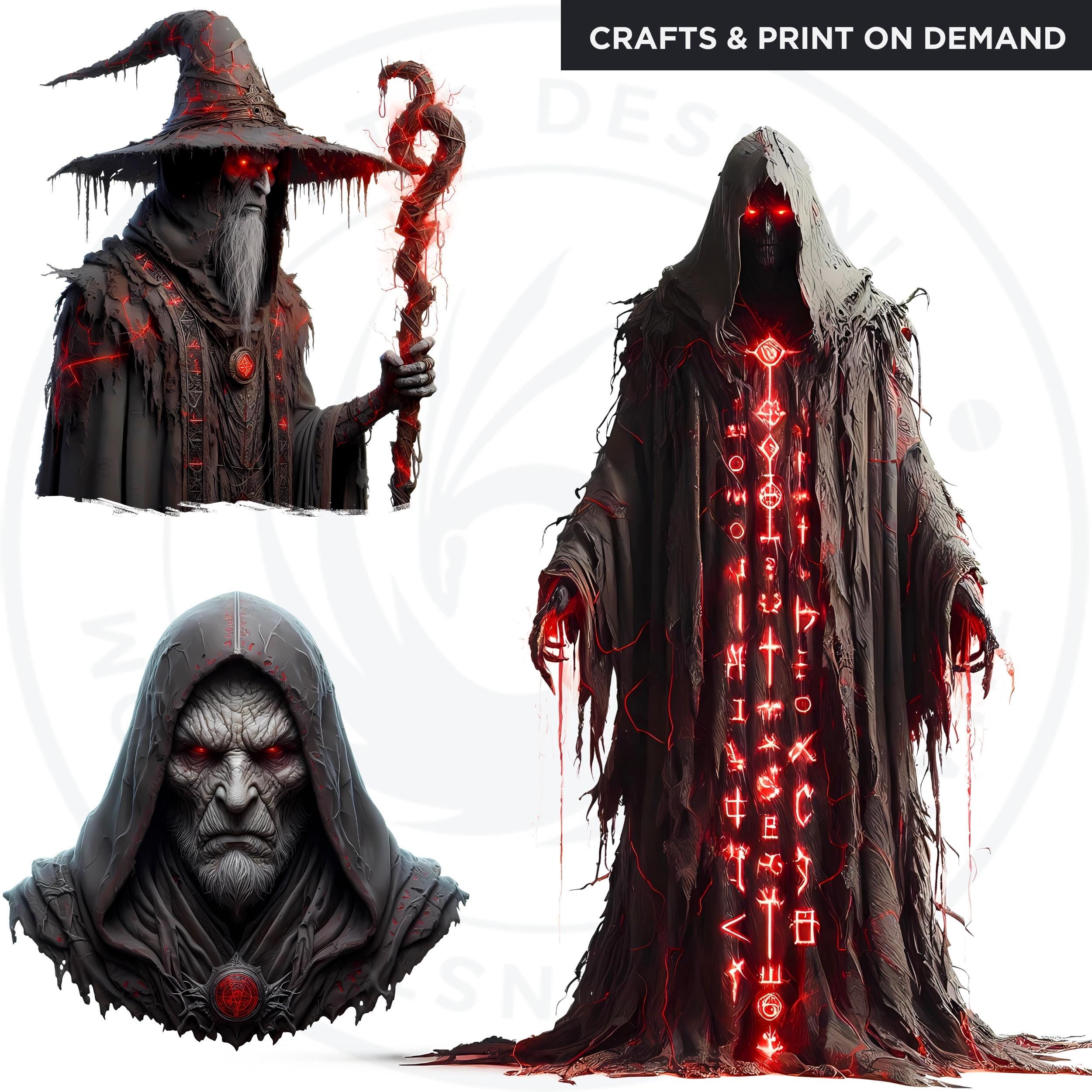 Dark Fantasy Clipart: Evil Sorcerer Artifacts, RPG Elements (PNG ...