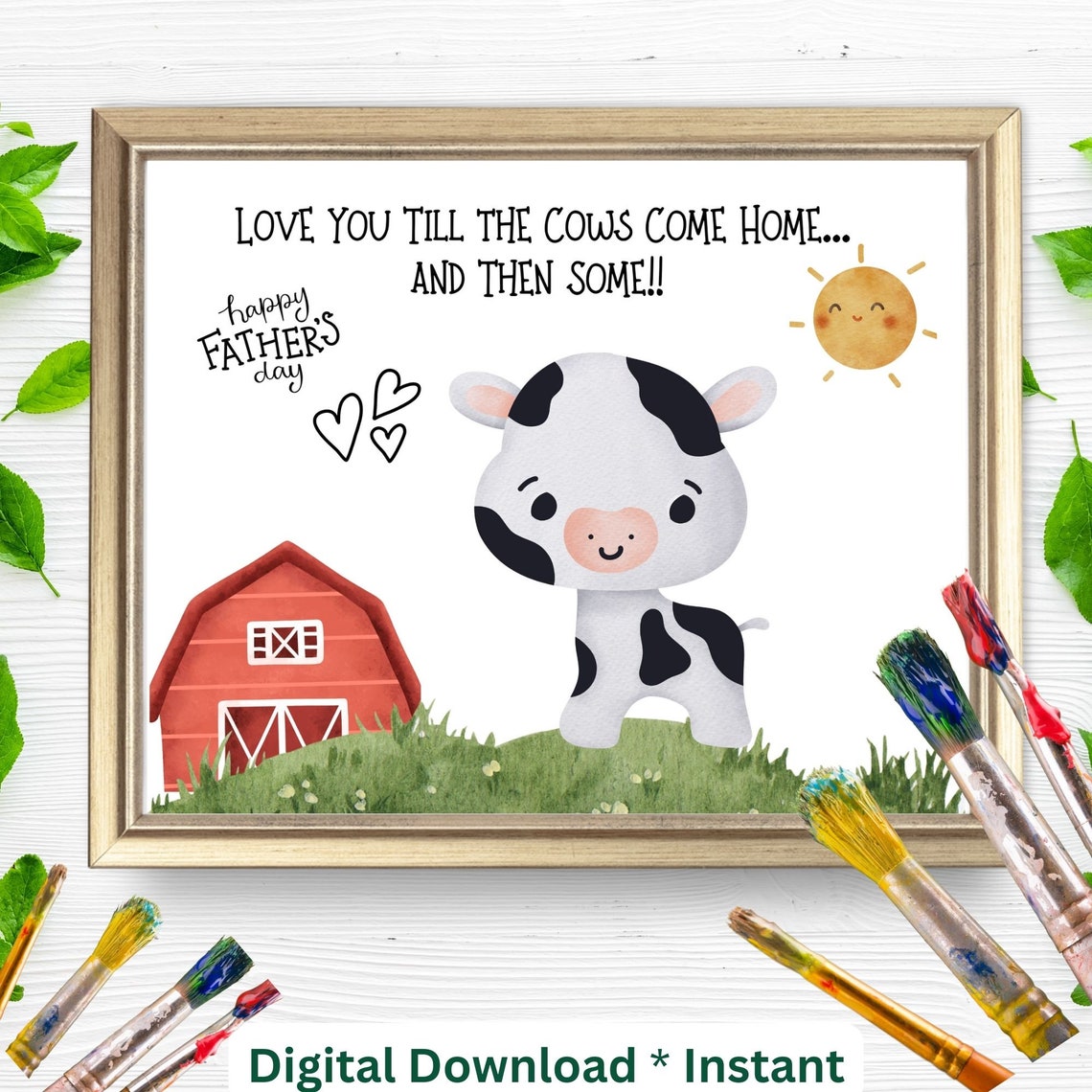 Father's Day Footprint Craft| Cow Handprint Sign for Kids Preschool ...