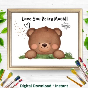 Fathers Day Handprint Craft| Bear Footprint Sign for Kids Preschool ...