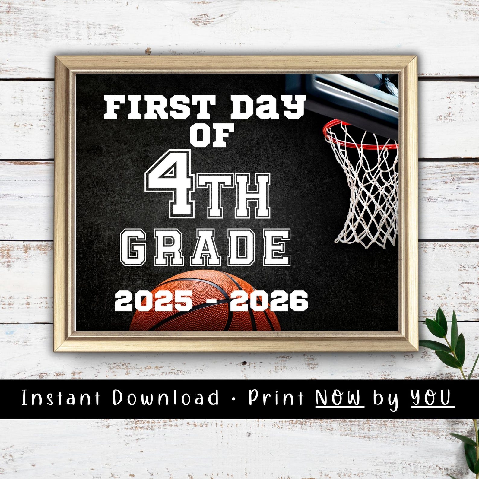 First Day of School Sign Printable| First Day of 4th Grade Printable ...