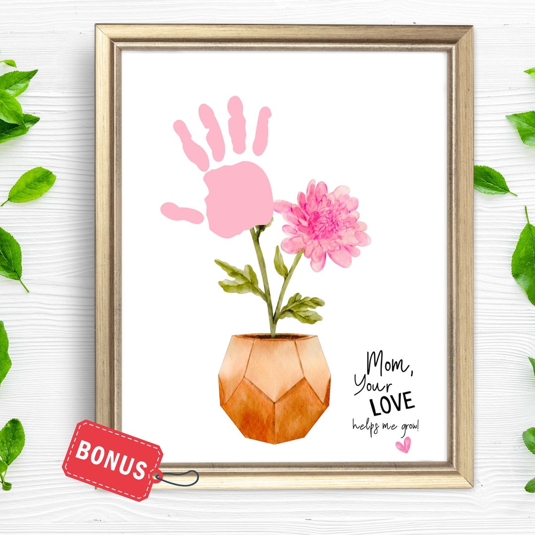 Mother's Day Flower Handprint Craft| Blossom Bouquet Footprint Sign ...