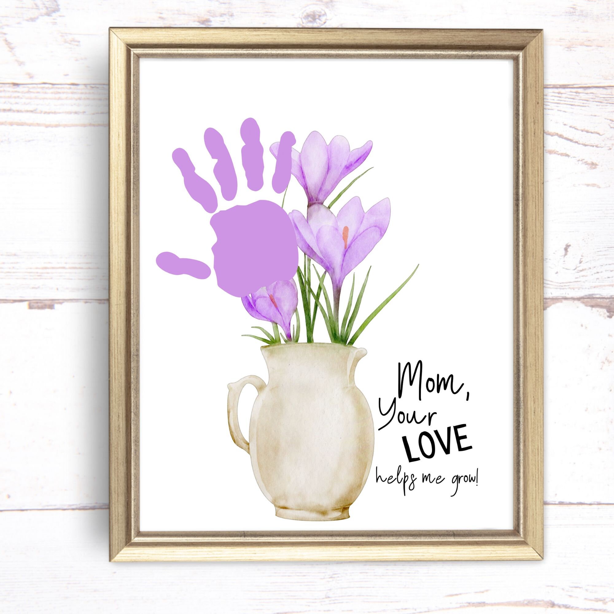 Mother's Day Flower Handprint Craft Floral Bouquet Footprint Sign Kids ...