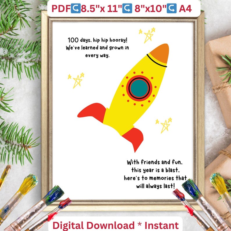 100th Day of School Handprint Poem Craft| Blasted Through 100 Days Prek ...