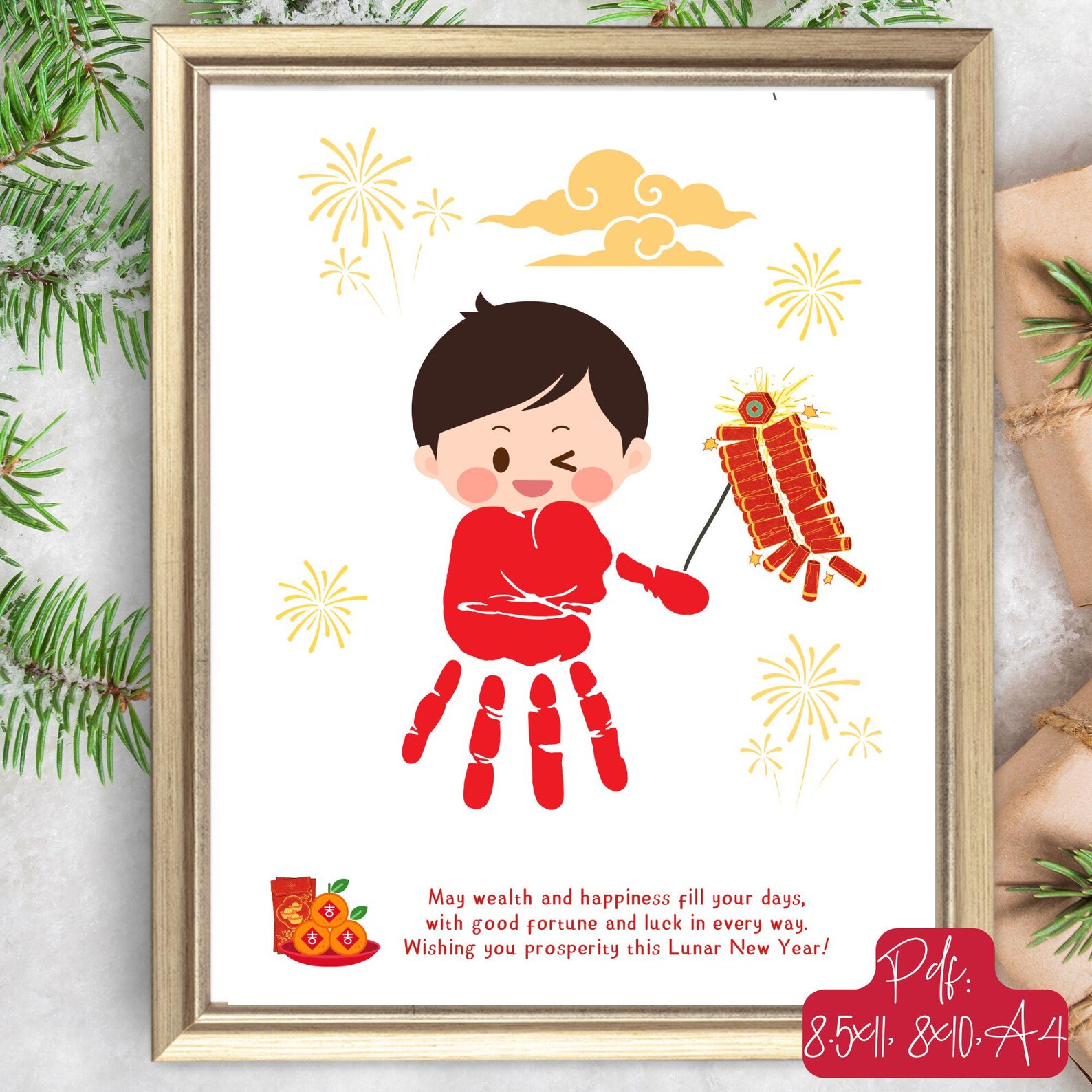 Chinese New Year Handprint Craft| Lunar New Year Lantern Handprint ...