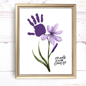 Flower Handprint Craft Art| Mother's Day Footprint Sign| Preschool DIY ...