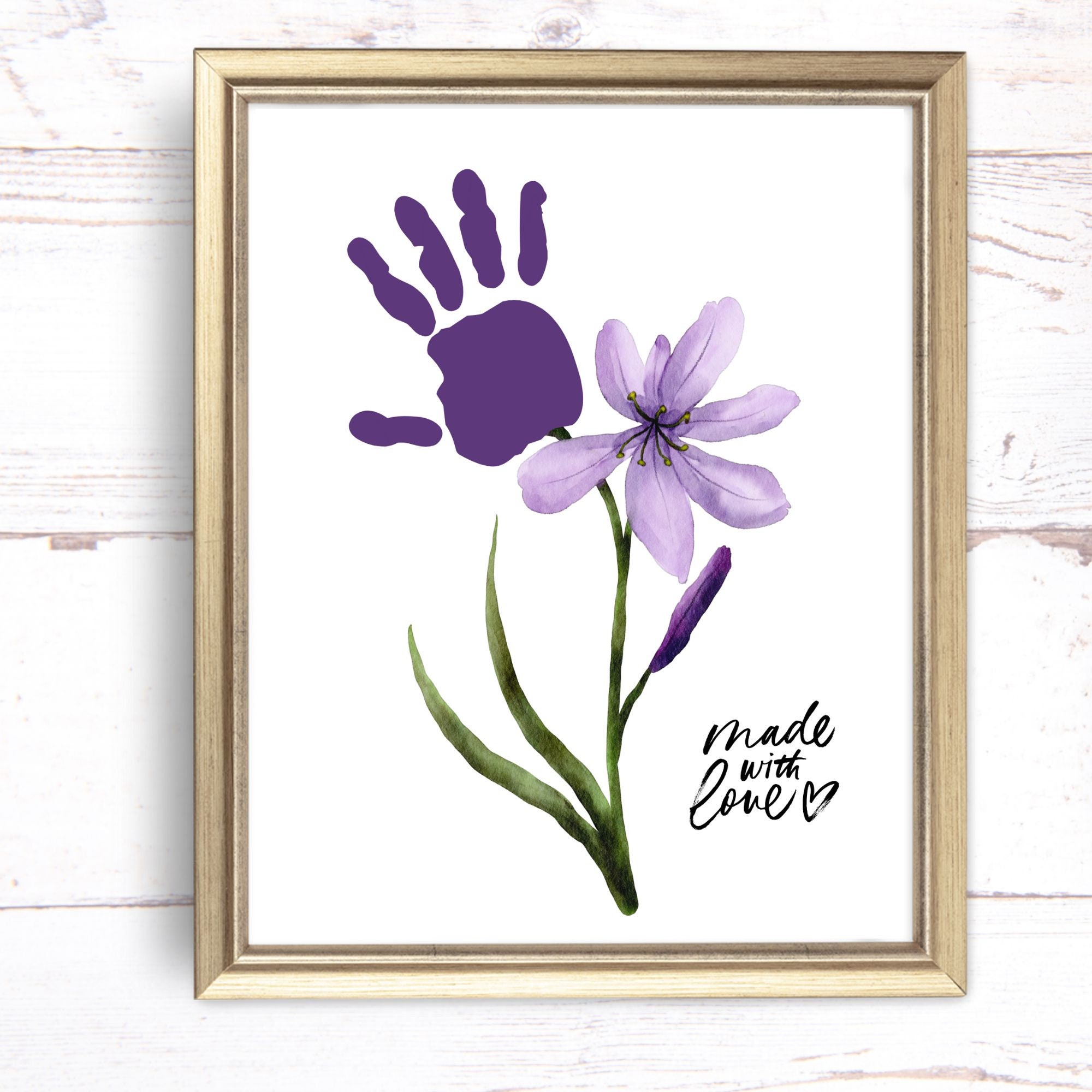 Mother's Day Flower Handprint Craft Floral Bouquet Footprint Sign Kids ...