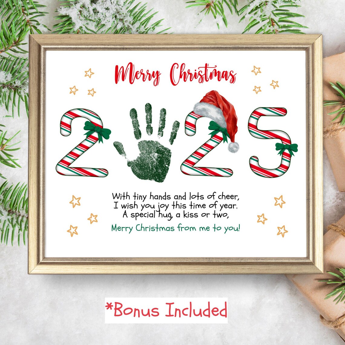 Merry Christmas 2025 Handprint Art Craft, Holiday Handprint Poem, DIY ...