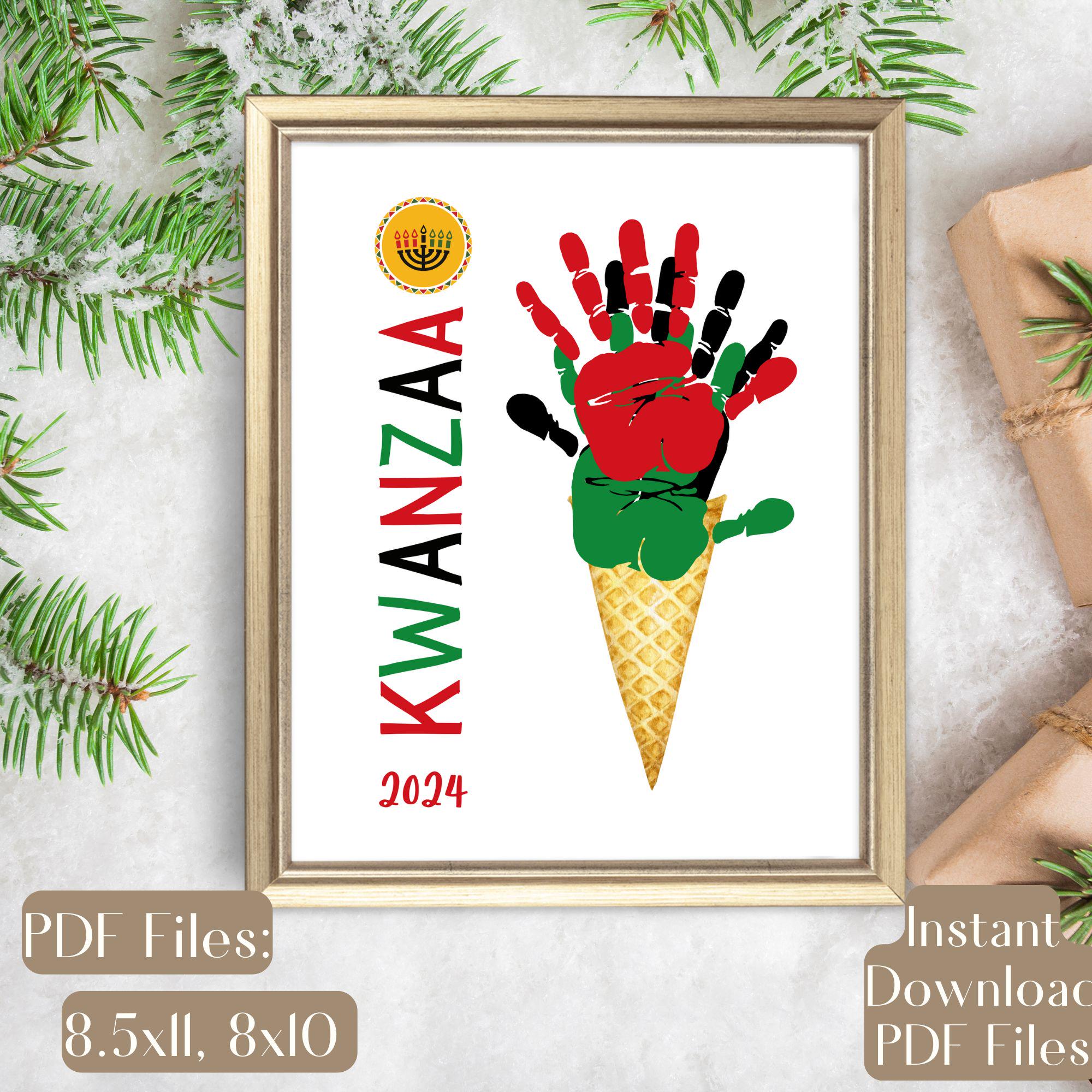 Winter Handprint Art Craft| Holiday Handprint Kwanzaa Kinara ...