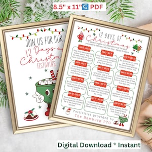 Editable Christmas Holiday Appreciation Flyer| Teacher 12 Days of ...