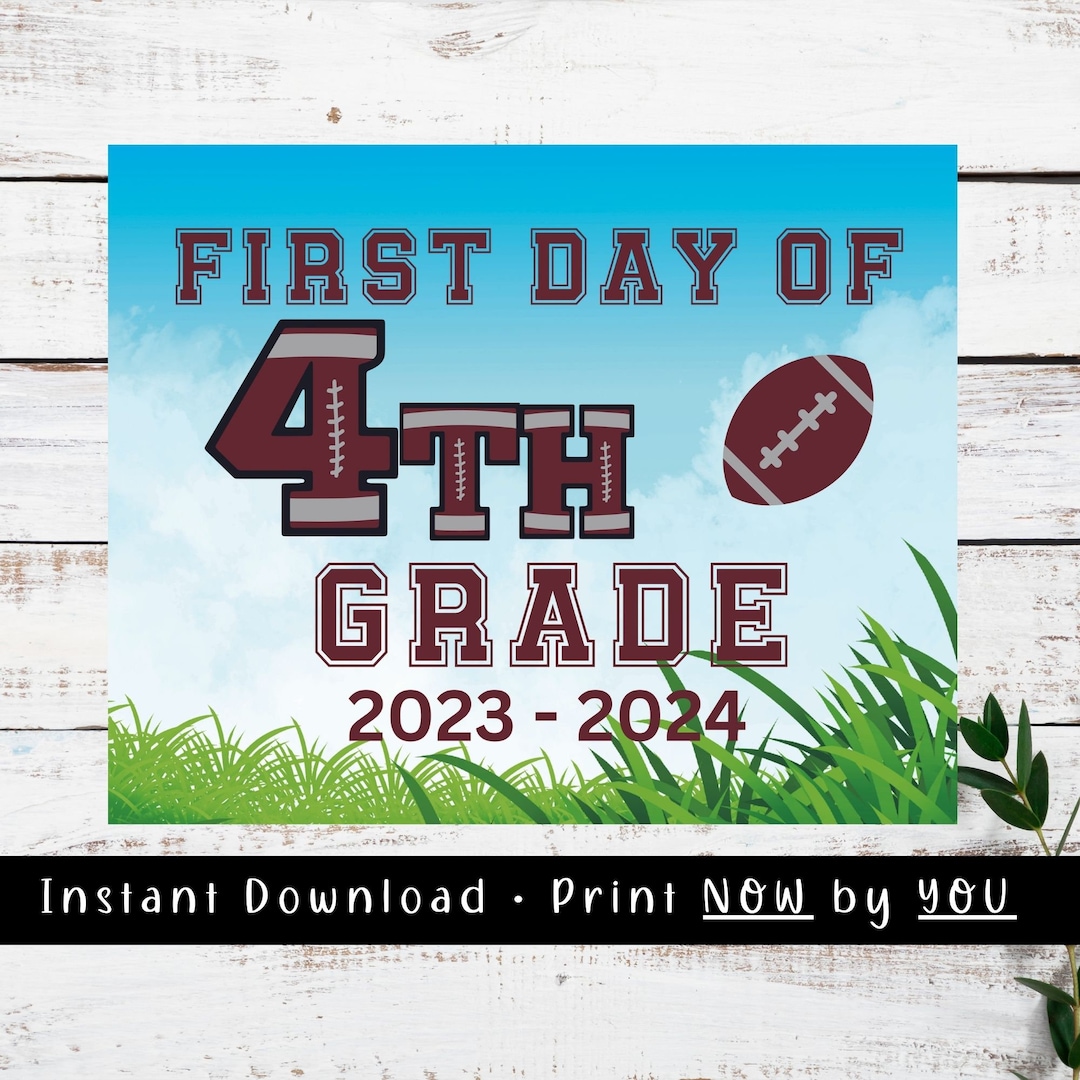 First Day of School Sign Printablefirst Day of 4th Grade - Etsy