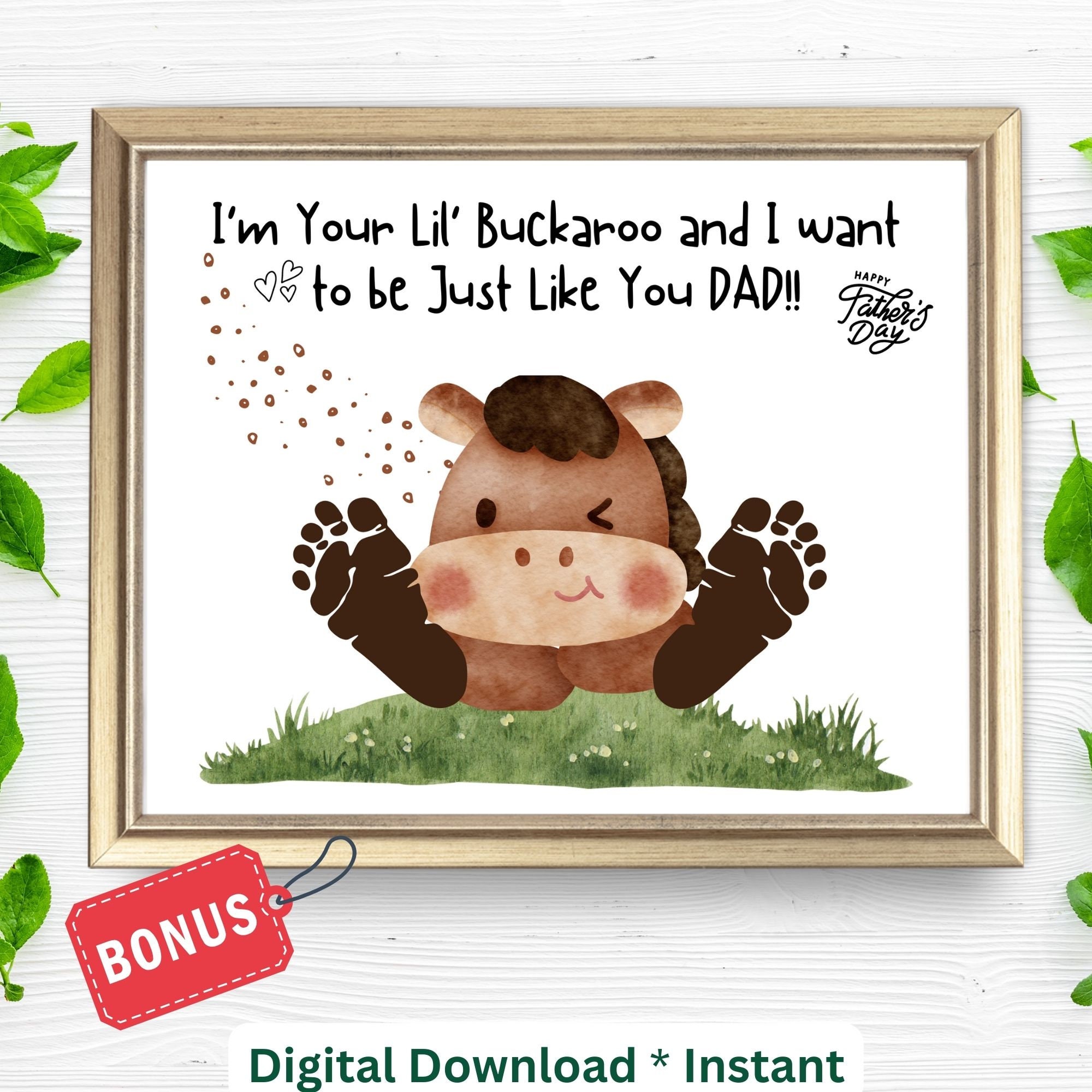 Fathers Day Footprint Craft| Lil' Buckaroo Handprint Sign for Kids ...
