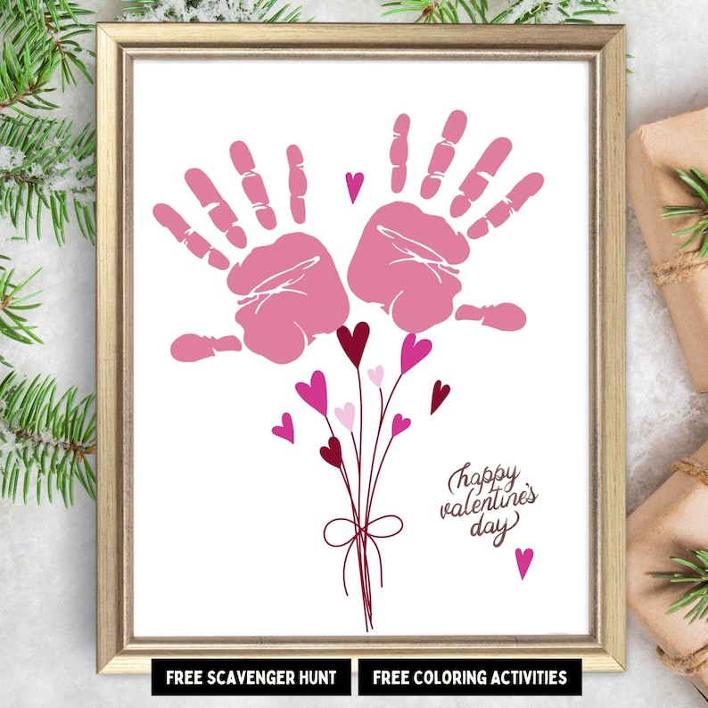 Valentines Day Handprint Flower Craft| Love Handprint Art| Class ...