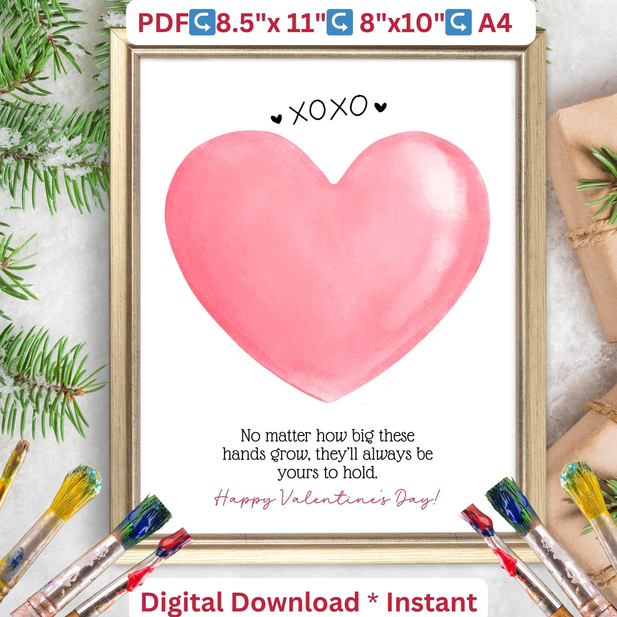Valentines Day Handprint Heart Craft| Love Handprint Poem Art| Class ...