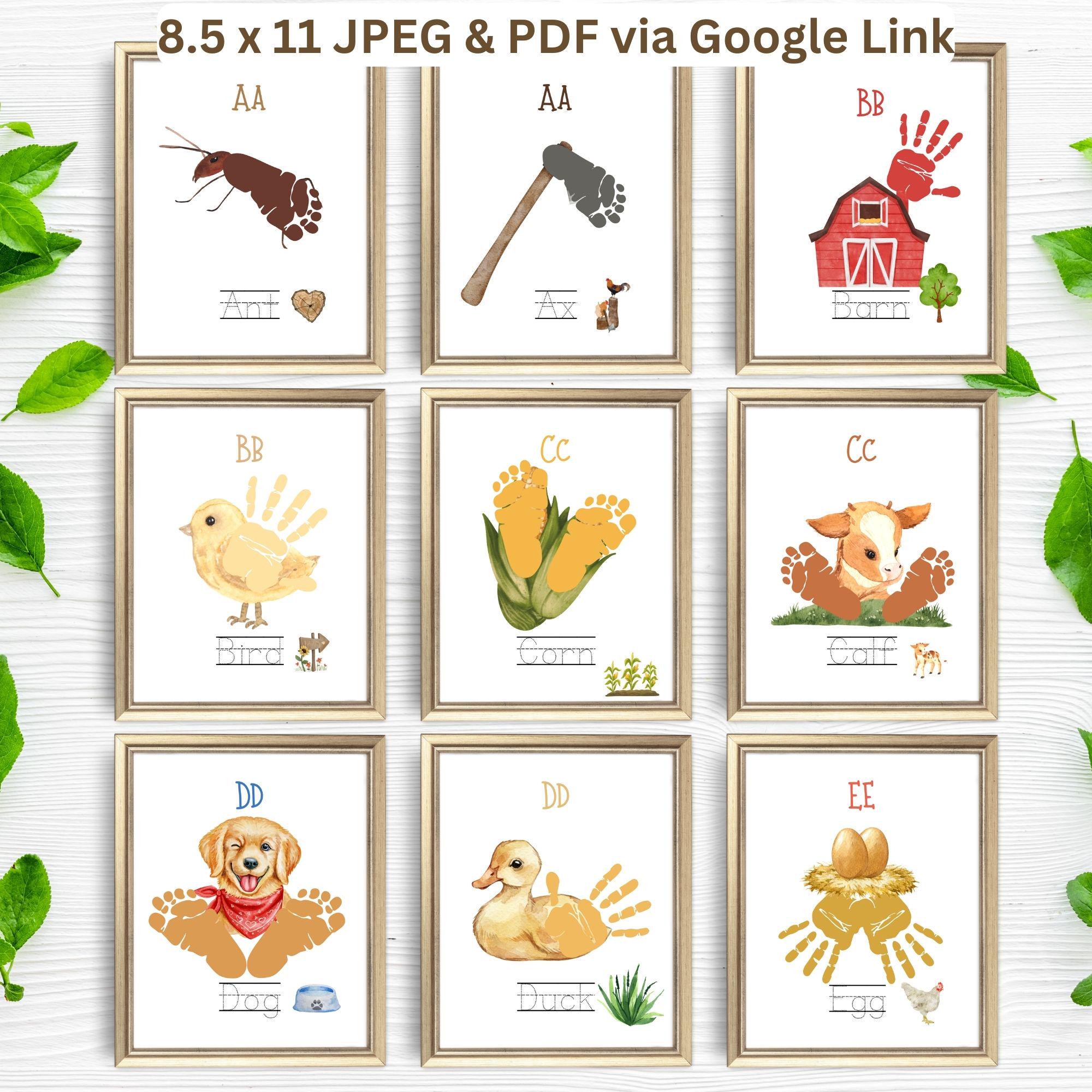 ABC Handprint Book Art Craft Phonic Alphabet Book for Kids Farm Animal ...