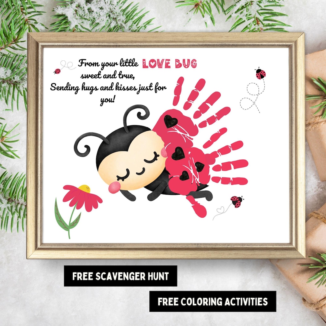 Valentines Handprint Craft| Love Bug Handprint Art for Preschool ...