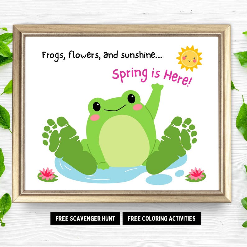Spring Frog Footprint Craft| Baby Hospital Handprint Keepsake Kit ...