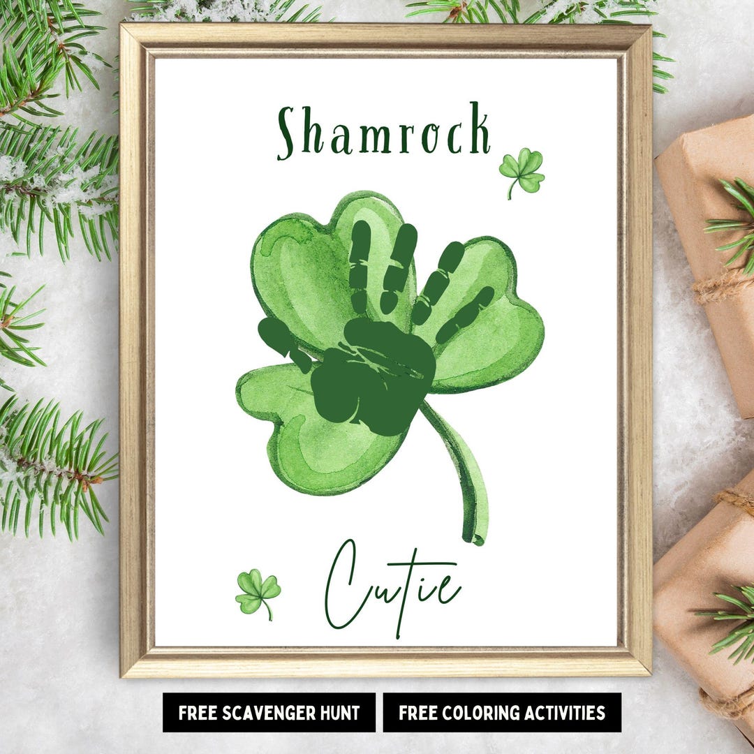 St Patrick's Day Handprint DIY Craft| Lucky Clover Handprint Art| Pre K ...