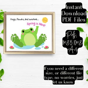 Spring Frog Footprint Craft| Baby Hospital Handprint Keepsake Kit ...