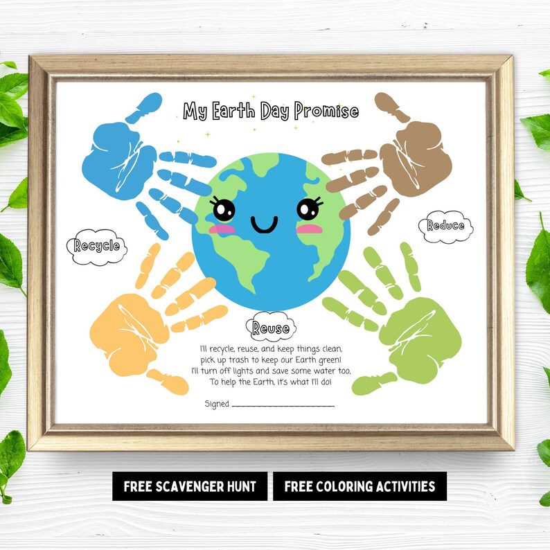 Earth Day Handprint Craft| Earth Day Printable for Preschoolers| Kids ...