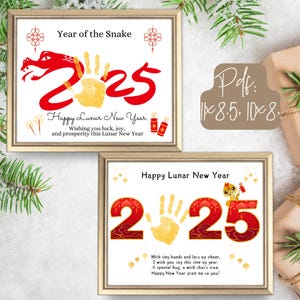 Lunar New Year 2025 Handprint Art Bundle| Year of the Snake Handprint ...