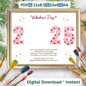 Valentines Day 2025 Handprint Craft Art| Winter Footprint Heart Poem ...