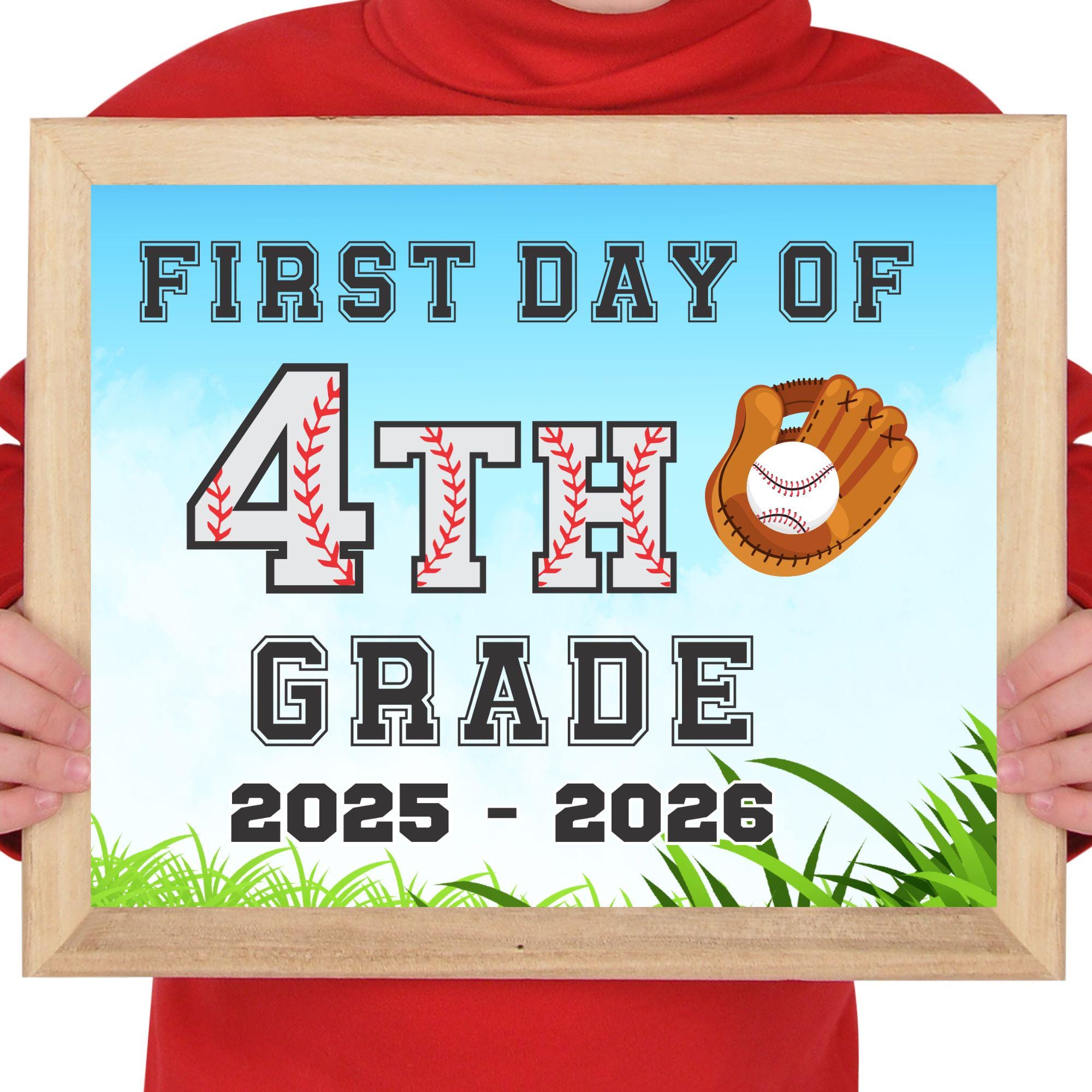 First Day of School Sign Printable| My First Day of 4th Grade Baseball ...