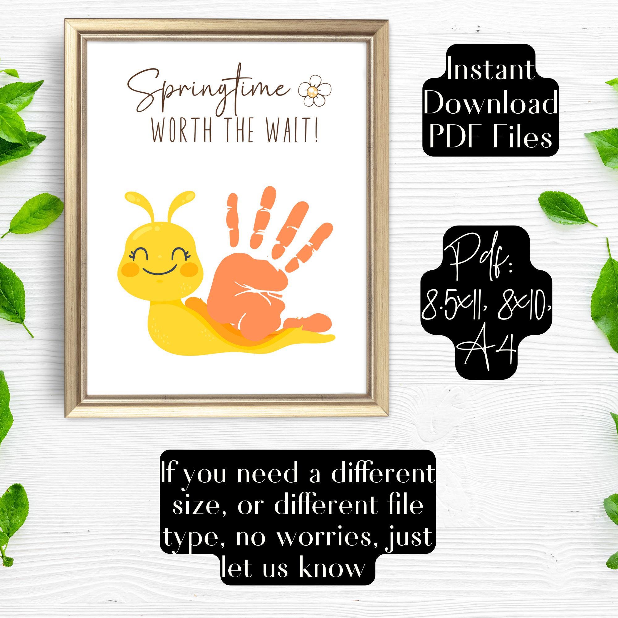 Spring Handprint Craft| Baby Hospital Footprint Keepsake Art| Preschool ...